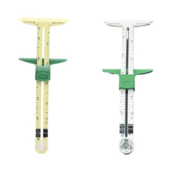 テーラー定規 サイズ：17.3x6.4cm カラー：イエロー*ホワイト，2個セット。高度なステッチ: 調整可能な縫製スライディング ゲージを使用すると、0 インチ刻みで最大 5 インチの範囲で完璧な寸法を実現できます。小さくても大活躍：布地...
