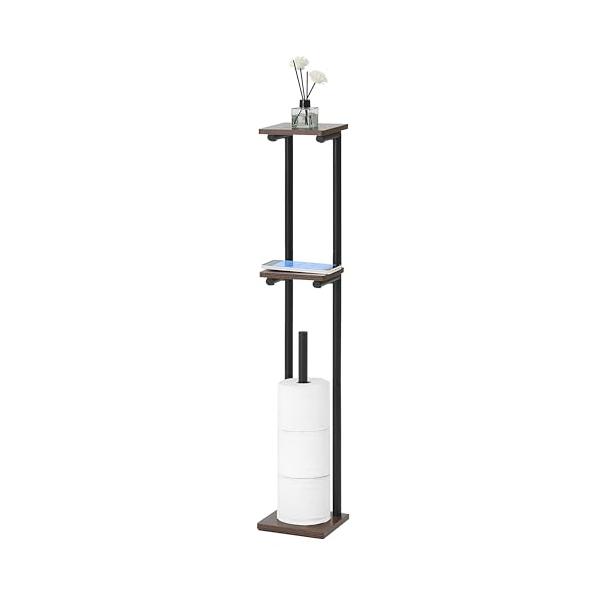製品仕様 ２段本体サイズ：幅15*奥行15*高さ91cm、ポールの長さ：42CM／ペーパー収納目安 : 4個／重量：1.91KG／材質：フレーム スチール 、棚 MDF ／組立品 約20分程時間頂く  省スペース 僅か15X15 CM、コン...