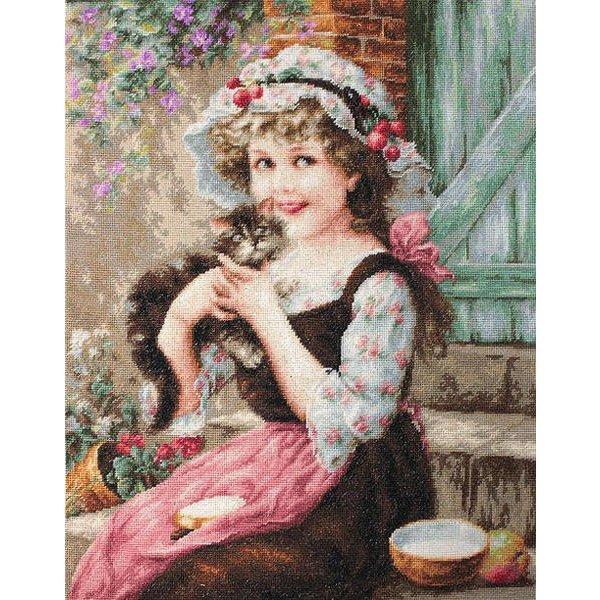 Luca-S のクロスステッチ刺繍キットです。刺繍糸は Anchor、刺繍布は Zweigart を使用しています。刺繍布は、イージーカウントアイーダです。（２枚め画像参照）図案の罫線と布の罫線を対応させれば、目数を数える手間が減り、楽に早...