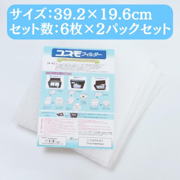 【安心・安全の商流と原材料】ブランド名：トウヨウキカイ(Toyo-machinery)がパッケージに記載されており、安心・安全の商流で商品をお届けします。原材料のガラス繊維は耐熱温度(軟化点840°C)が高く、 レンジフード用フィルターとし...