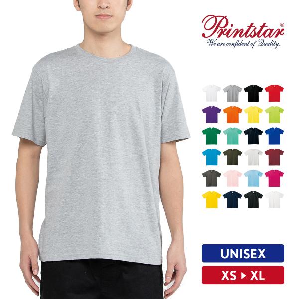 品番：00086-DMT品名：ベーシックTシャツブランド：Printstar プリントスター●素材5.0oz本体：綿100%　リブ：綿96%、ポリエステル4%※杢グレー本体：綿90%、レーヨン10%　リブ：綿87%、レーヨン9%、ポリエステ...