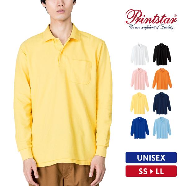 品番：00169-VLP品名：5.8オンス T/C長袖ポロシャツ（ポケット付き）ブランド：Printstar プリントスター●素材195g/m2(5.8oz) 交編鹿の子本体：綿65% ポリエステル35%リブ：綿60% ポリエステル40%●...