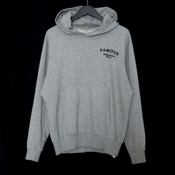 【ブランド名】FAMOUS DEPARTMENT STORE （フェイマスデパートメントストア）【商品名】フーディー【カラー】グレー【付属品・素材】画像参照【サイズ】S【寸法】肩幅50cm　身幅57cm　着丈63cm　袖丈57cm【ランク】...