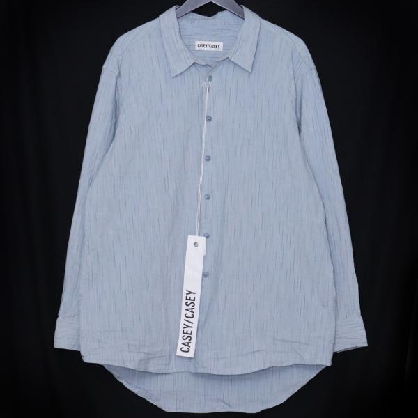【ブランド名】CASEY CASEY (ケーシーケーシー)【商品名】FABIANO SHIRT / ファビアーノ長袖シャツ ストライプ【型番】26HC328【カラー】ブルー ストライプ【付属品・素材】画像参照【サイズ】M【寸法】肩幅53cm...