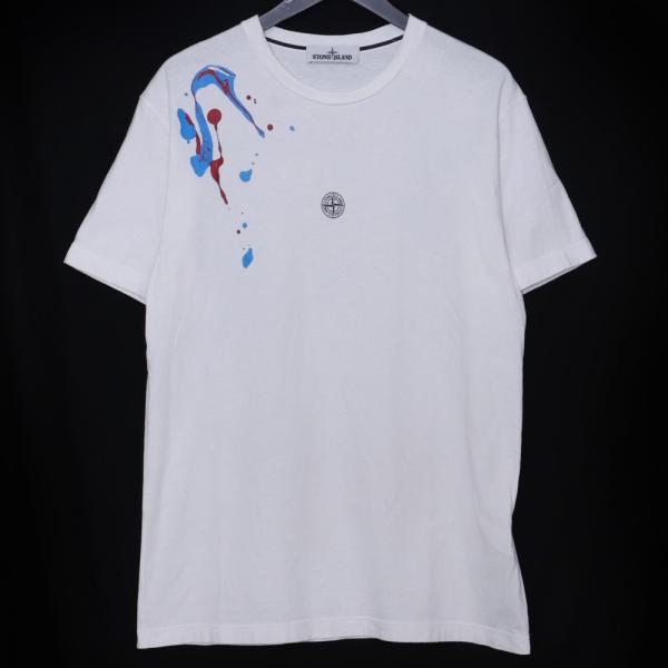 【ブランド名】STONE ISLAND (ストーンアイランド)【商品名】ペンキドロップバックプリントTシャツ / Front Print Logo Tee 半袖カットソー【型番】72152NS81【カラー】ホワイト【付属品・素材】画像参照【...