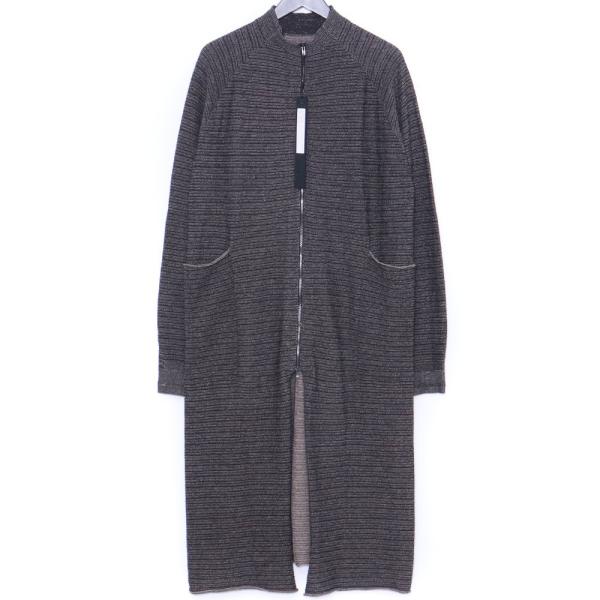 【ブランド名】DEVOA (デヴォア)【商品名】Knit Coat High Twist Cotton Stripe / ニットコート カーディガン ハイツイスタコットンストライプ【型番】SKT-TCSL【カラー】ブラック【付属品・素材】画...