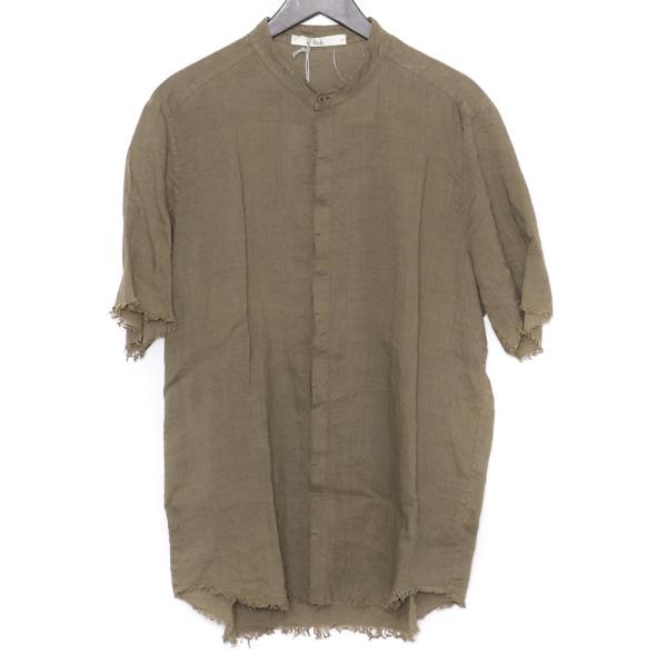 【ブランド名】DAUB (ドーブ)【商品名】SHORT SL KOREAN NECK SHIRT RAW EDGE【カラー】ブラウン【付属品・素材】画像参照【サイズ】48【寸法】肩幅46cm　身幅75cm　着丈54cm　袖丈27cm【ランク...