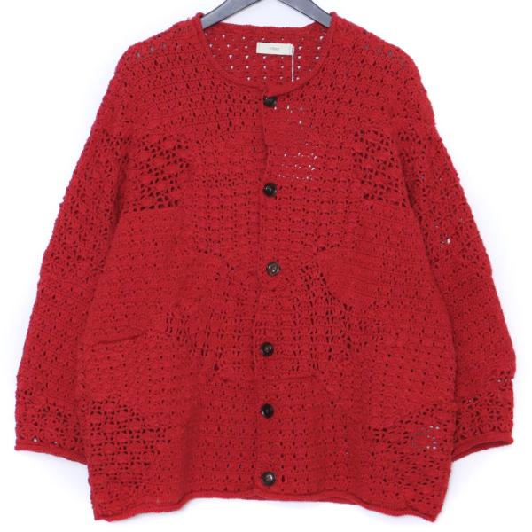 【ブランド名】STEAF (スティーフ)【商品名】HAND MADE PATCHWORK NET CARDIGAN / カーディガン ハンドメイド パッチワーク ネット【型番】S25SS-K01【カラー】レッド【付属品・素材】画像参照【サイ...
