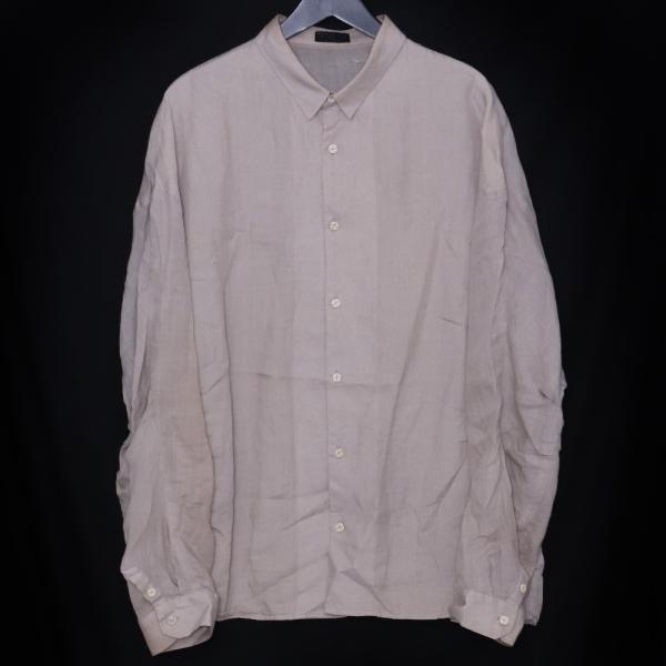 【ブランド名】DEVOA (デヴォア)【商品名】Shirt loose fit cotton linen / 長袖シャツ ルーズフィット コットン リネン 24ss【型番】【カラー】ベージュ パープル【付属品・素材】画像参照【サイズ】3【寸...