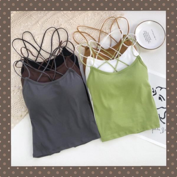 【商品詳細】☆サイズ☆Ｍ・約68〜77cmバスト目安・A70・B70・A75・B75☆カラー☆全４色☆ホワイトブラックブラウンカーキ【ご案内】お洒落で使い勝手抜群◎カップ入りキャミソール☆リラックスウェア、ヨガやダンスなどのスポーツシーン、...