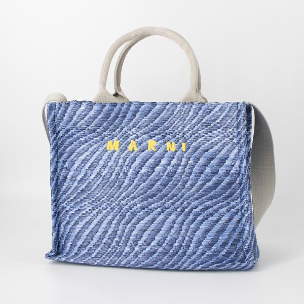 マルニ MARNI トートバッグ(2WAY仕様) ラフィアエフェクト SHMP0077U7 P9841 00B48 VIVID BLU [2026SS]