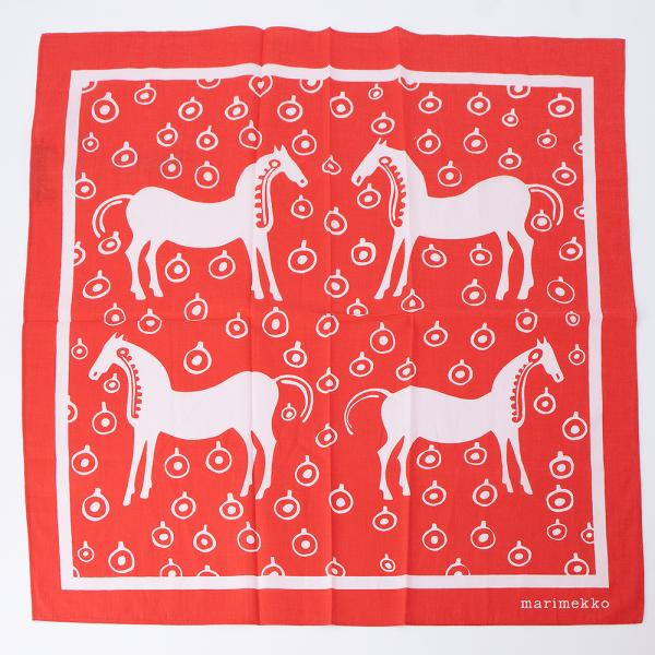 マリメッコ marimekko スカーフ Astrilli Musta Tamma Kioski scarf ムスタタンマ レッド×ライトピンク 095290 033 北欧 フィンランド [2026SS]