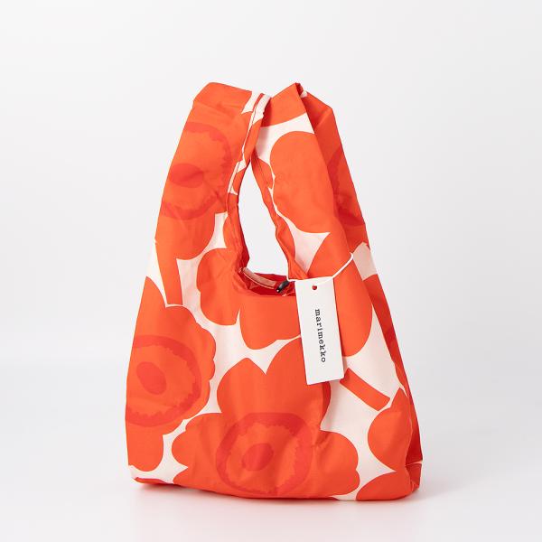 マリメッコ marimekko エコバッグ スマートバッグ レッド×ライトピンク Mini Smartbag Unikko 095270 333 北欧 フィンランド [2026SS]