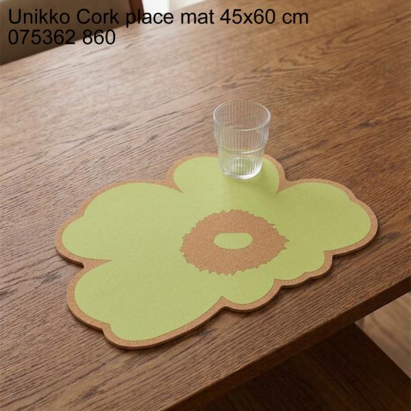 マリメッコ marimekko ランチョンマット コルク製プレイスマット ウニッコ Unikko Cork place mat 45x35 cm 075362 860 北欧 フィンランド [2026SS]
