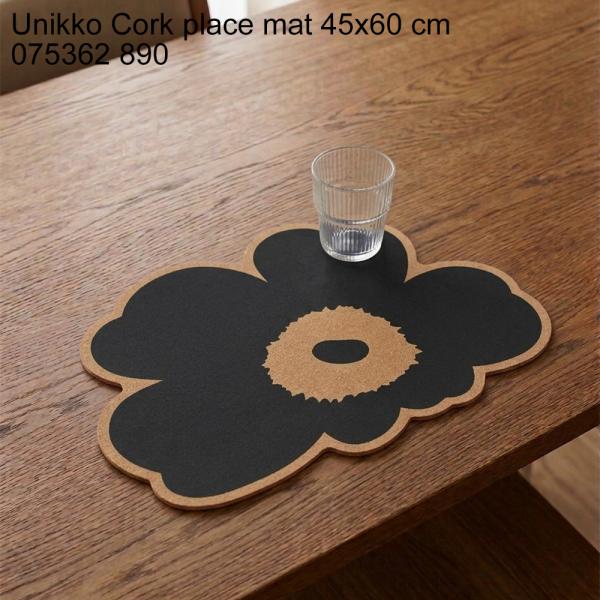 マリメッコ marimekko ランチョンマット コルク製プレイスマット ウニッコ Unikko Cork place mat 45x35 cm 075362 890 北欧 フィンランド [2026SS]