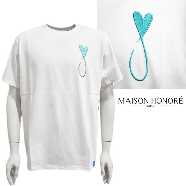 MAISON HONORE PARIS メゾンオノレパリ　半袖Tシャツ メンズ レディース ユニセックス 男女兼用ターコイズ ペパーミントグリーン ワンポイント 刺繍ハート【 素材 】コットン100％【 状態 】新品・未使用【 サイズ 】c...