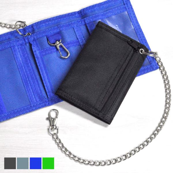 使いやすいシンプルデザインの子供用ミニ財布です。お札入れ、小銭入れ、カードケース×5を搭載し、すっきりと整理することが可能に。落下・紛失防止に役立つチェーン付き。ベルトループやバッグ等に取り付けて持ち運ぶことができます。折り畳み時サイズ：約...