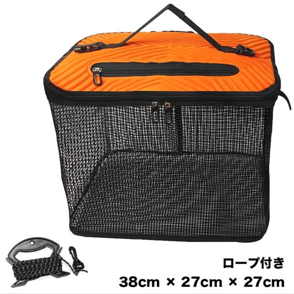【 折りたたみ コンパクト 】持ち運び・携帯に便利で、ライトゲームやランガンスタイルにオススメです。【 ジッパー開口部付き 】ジッパー開口部付きで、魚の出し入れ簡単に行えます。【 PVCメッシュ 】メッシュ部分は、耐久性・耐摩耗性に優れたP...