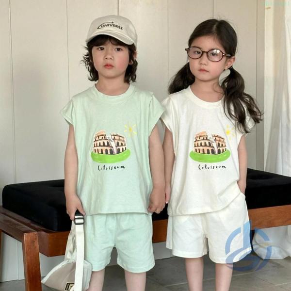 商品名：上下セット  素材：綿100%  生産国：中国  カラー：写真ご参考  サイズ表：80/90/100/110/120/130/140/150cm  ※実寸は平置きサイズです。2-3cmの誤差やタグ表記と異なる場合はご了承ください。 ...