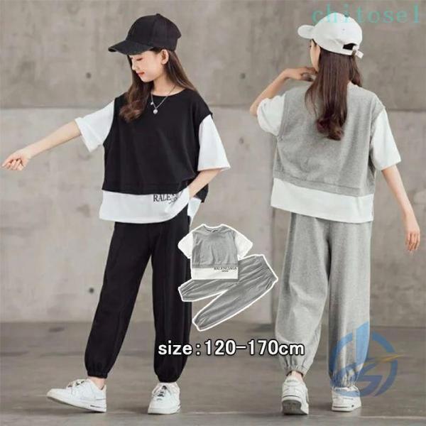 商品コード       syq-kid46           商品詳細       セット内容：Tシャツ+スポーツパンツ。女の子セットアップ2点セットです、半袖 Tシャツとスポーツパンツの組み合わせな。セットで着ても、別々で着てもOKなの...