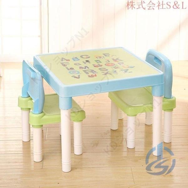 テーブル＆チェアセット子供用テーブルチェアセット 机椅子セット 3歳から デスクセット 学習机 勉強机 幼児用 子供部屋 インテリア 組立式