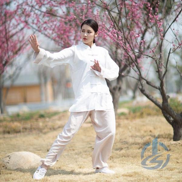 太極拳ウエア 男女兼用 表演服 上下セット 太極拳服 中国風 カンフーウエア 武術 太極拳 長袖 ロング丈 チャイナボタン メンズ レディース カジュアル