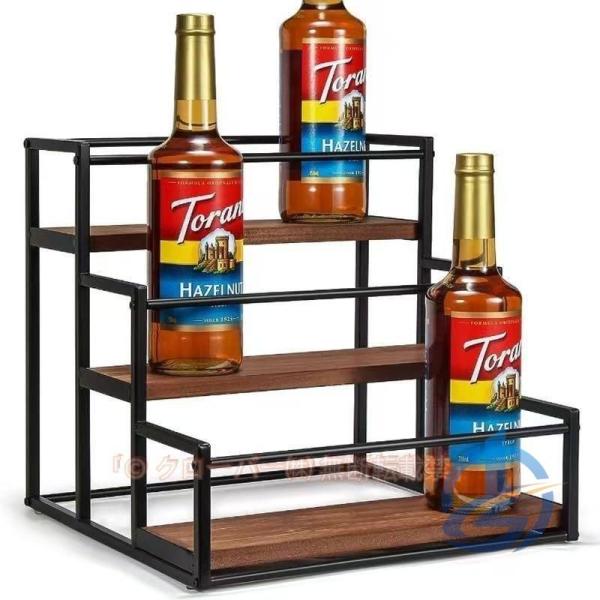 コーヒーシロップラックオーガナイザー ウイスキー棚 酒 棚 お酒 棚 酒棚 ディスプレイ ウイスキー 収納 コーヒーバーディスプレイスタンド ウイスキーやワイン