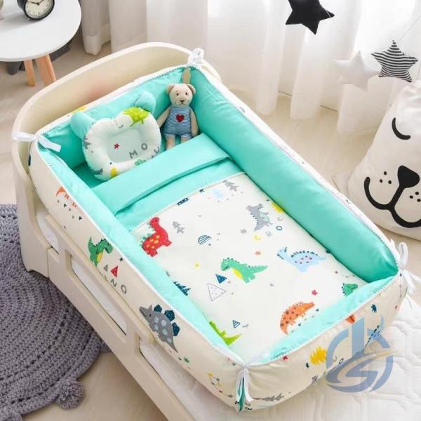 商品名:ベッドインベッド ベビー ベッド 2点セット ベビーベッド ベビーベッドガード 枕 ベビーベッドクッション 折り畳み 出産祝い 転落防止                            商品説明:2点セット ベビーベッド 枕 ...