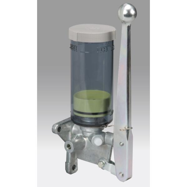 給油ポンプ（手動式）※グリース用吐出口数：1口吐出圧力：14.7MPa吐出量：約1cm3/ストロークタンク容量：0.4リットル（0.3）質量：1.3kg