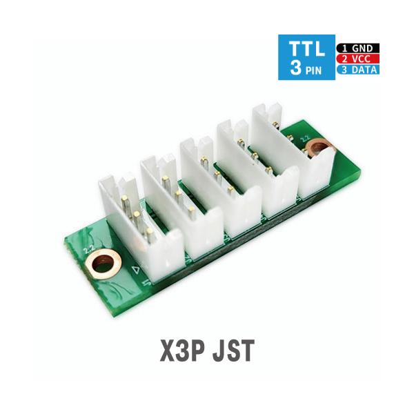 X3Pケーブル(JST3ピンコネクタ)対応ハブ基板TTL(3ピン)モデル, JSTコネクタ