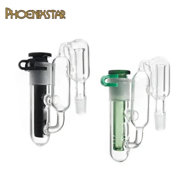 PHOENIX STAR(フェニックススター)のボング用アッシュキャッチャー。リサイクラー設計により、継続的な空気循環が促進されて抵抗が軽減され、より優れたろ過性能と冷却性能を発揮します。火皿ジョイントにこのパーツを通すことで、ろ過・冷却の...