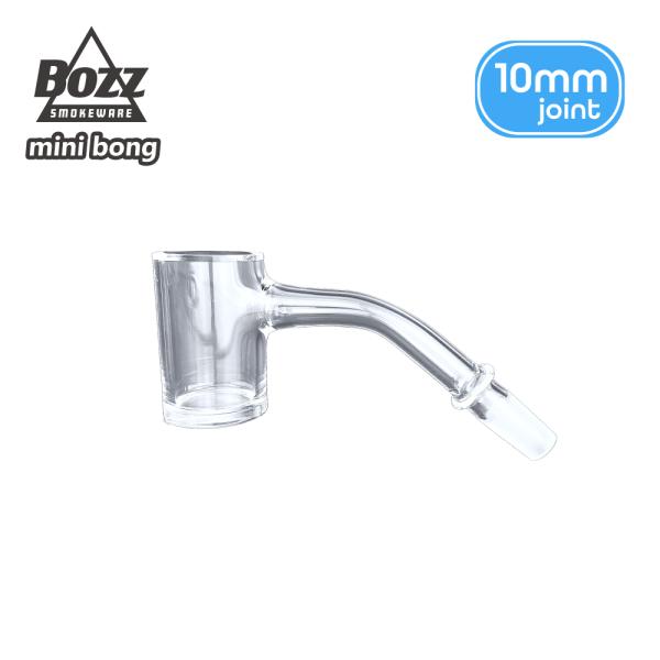 10mmジョイントのクオーツバンガー。普通の火皿の代わりに使用すれば、あなたのボングがワックス用に。45° の傾斜がついた加熱しやすいタイプ。BOZZミニボングシリーズに対応。【使い方】ボングにセットした状態で、バンガーの底部を40-50秒...