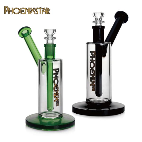 PHOENIX STAR(フェニックススター)のスタンダードなガラスバブラー。ダウンステムは本体に接合されているため割れる心配がなく持ち運びにも適しています。安定感のあるデザインで、14mmジョイント用のクオーツバンガー(別売)等を使用すれ...
