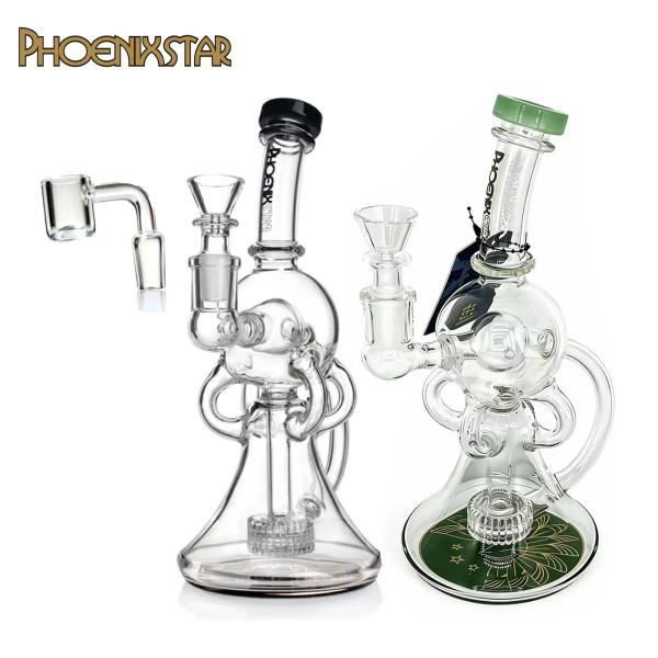 リサイクラーデザインを採用したワックス用ボング。吸引するとチューブとチャンバーを絶え間なく煙が移動し、繰り返しろ過・冷却が行われ、大型ボングでなくてもマイルドな喫煙体験を楽しめます。さらにベースチャンバーにはマトリックスパーコレーターが配置...