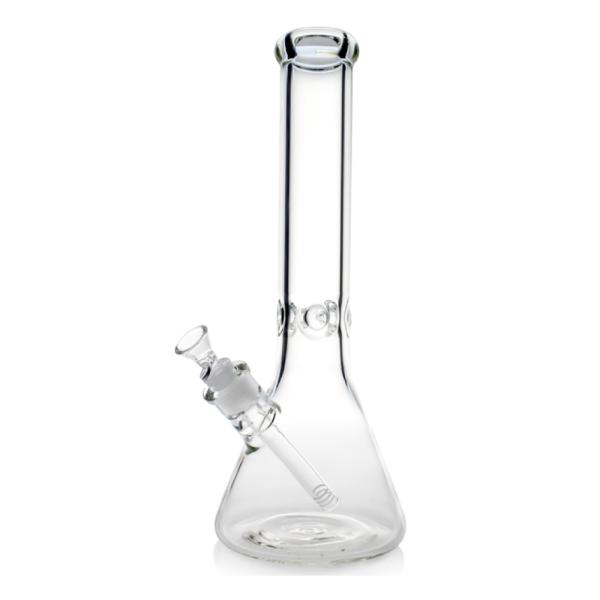 厚さ7mmのヘビーガラスで作られたクリアボング。高さ・容積ともに大きくたっぷり水が入り、十分な濾過が行えます。クールスモーキングにも対応できるようアイスピンチが取り付けられています。十分な重さがありベースまで厚みがあるので、大きさに対して初...