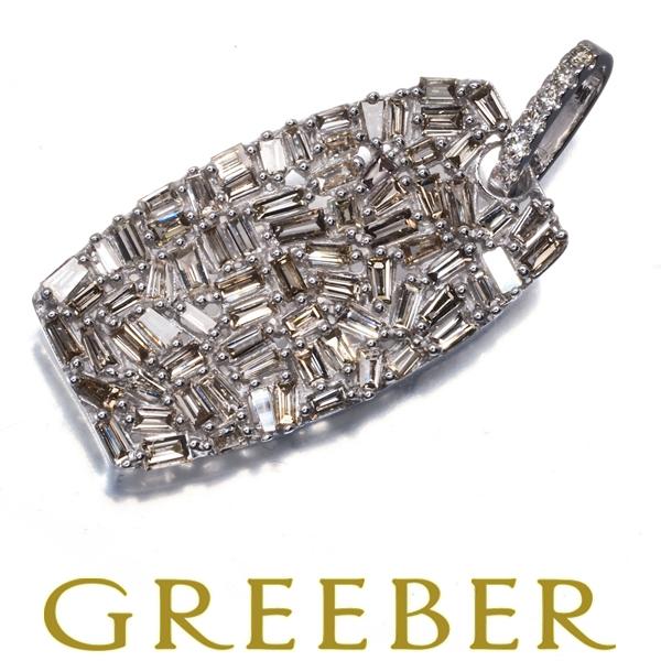 ブラウンダイヤ ダイヤモンド 0.80ct 2種カット ペンダントトップ K18WG GENJ 大幅値下げ品