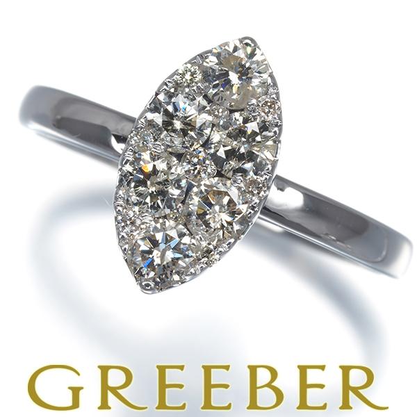 ダイヤ ダイヤモンド 0.50ct パヴェ リング K18WG 指輪 GENJ