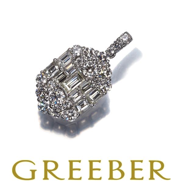 ダイヤ ダイヤモンド 1.00ct バゲット 2種カット ペンダントトップ Pt900 GENJ