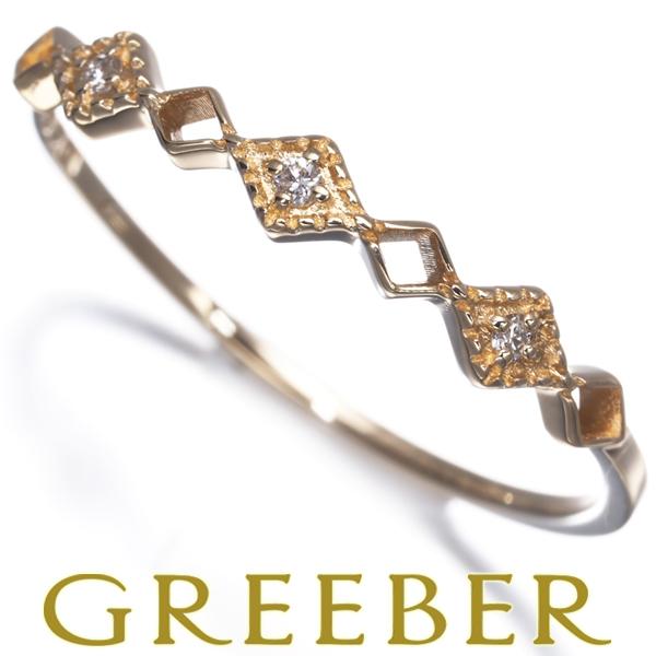 エテ リング ダイヤ ダイヤモンド 0.01ct ミルグレイン オープンワーク 15号 K10YG 指輪 BLJ/GENJ