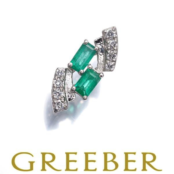 GSTV ペンダント トップ エメラルド 0.20ct ダイヤ ダイヤモンド 0.12ct Pt950 BLJ/GENJ