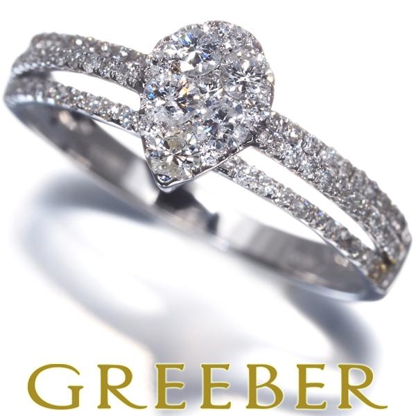 ダイヤ ダイヤモンド 0.50ct ティアドロップ リング K18WG 指輪 GENJ