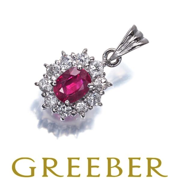 ルビー 0.59ct ダイヤ ダイヤモンド 0.27ct クラシック ペンダントトップ Pt900 GENJ