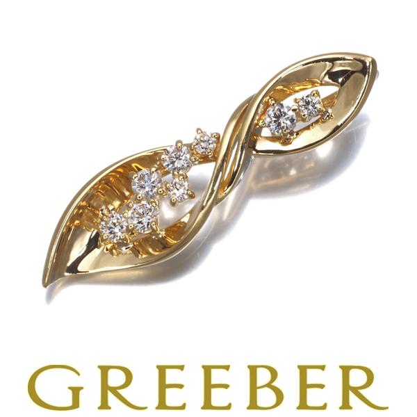 ダイヤ ダイヤモンド 0.24ct リーフ ペンダントトップ K18YG GENJ