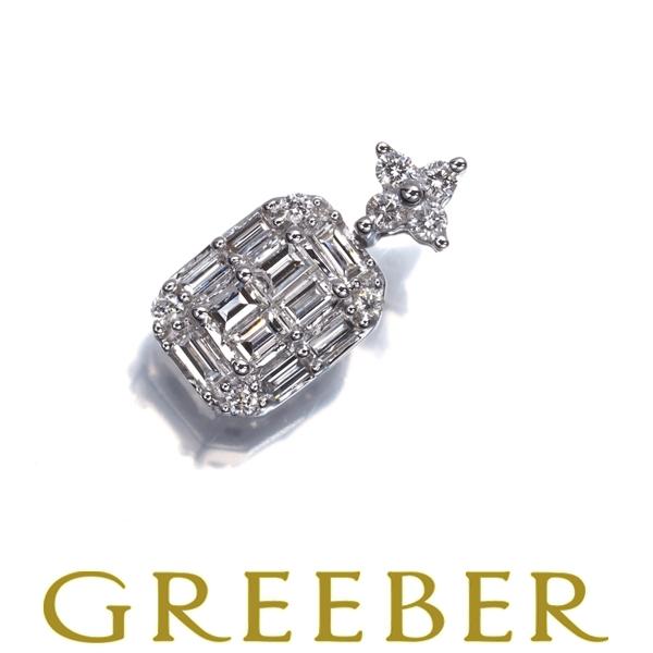ダイヤ ダイヤモンド 0.35ct バゲット 2種カット ペンダントトップ K18WG GENJ