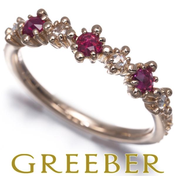 セイレーンアズーロ リング ルビー 0.21ct ダイヤ ダイヤモンド 0.06ct ローズカット 8.5号 K18PG 指輪 BLJ/GENJ/その他のブランド