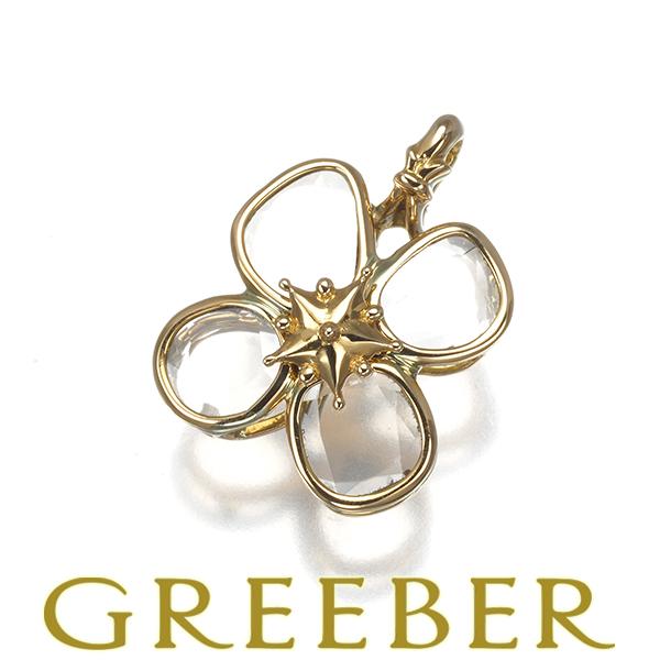 ダイヤ ダイヤモンド 0.80ct スライスカット フラワー ペンダントトップ K18YG GENJ