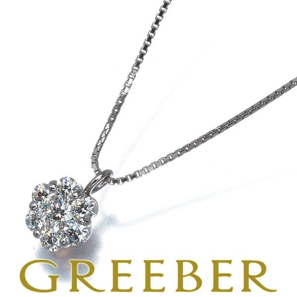 ダイヤ ダイヤモンド 0.40ct フラワー クローバー リバーシブル ネックレス Pt900/Pt850/K18PG GENJ