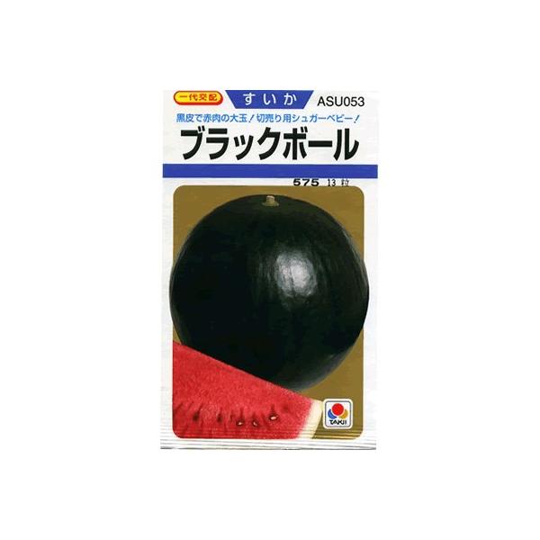 「ブラックボール２」スイカは、皮が黒くて中は真っ赤な西瓜です。当店の回りでは、カラスが突っつかないと言う評判がたち、急に売れだした大玉西瓜です。比較的に作りやすく甘みも強い（糖度約１１度）種です。シャリ感もあって美味しい大玉西瓜です。品質に...