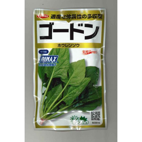ほうれんそう  ゴードン　秋冬まき用ホウレンソウ　暖冬・厳冬でも適度な伸長性の多収型品種
