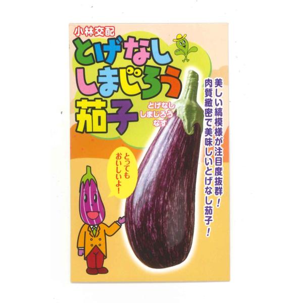 なす　とげなししまじろう　縞模様が美しいとげなしナス!種・苗・農業資材品揃え豊富！農家さん御用達のお店　グリーンロフトネモト